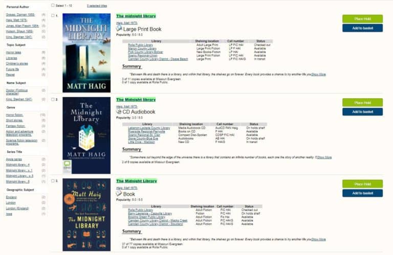 Missouri Evergreen Guide - Rolla Public Library